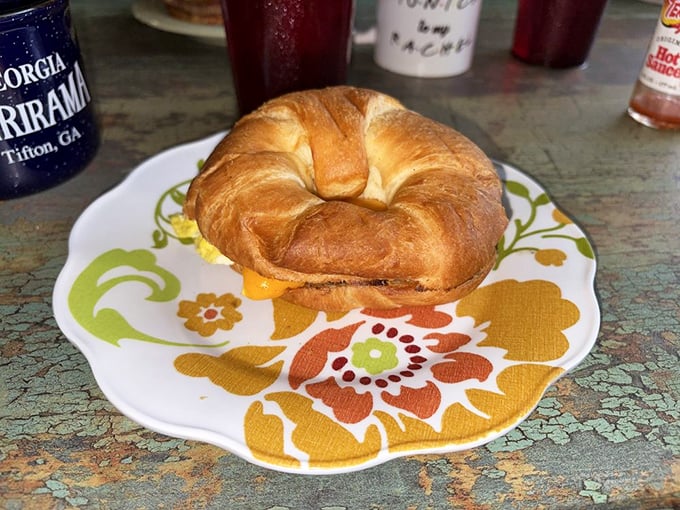 The humble croissant, transformed into breakfast royalty. Golden, flaky, and ready to make your morning infinitely better than any alarm clock could.