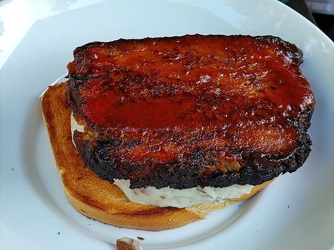 This brisket sandwich isn't just a meal; it's an event – the kind that requires both napkins and a moment of respectful silence.