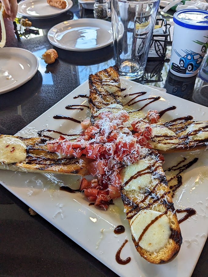 Bruschetta that's dressed better than most people at a wedding—toasted bread playing the perfect host to a party of fresh toppings.