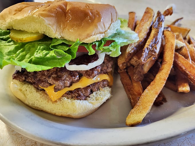 This burger doesn't need trendy toppings or a fancy name – just quality beef, proper seasoning, and the confidence that comes from decades of practice.