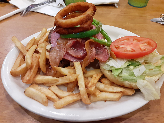 This burger doesn't need a fancy name or artisanal pretensions – it's the honest-to-goodness sandwich that reminds you why classics became classics.
