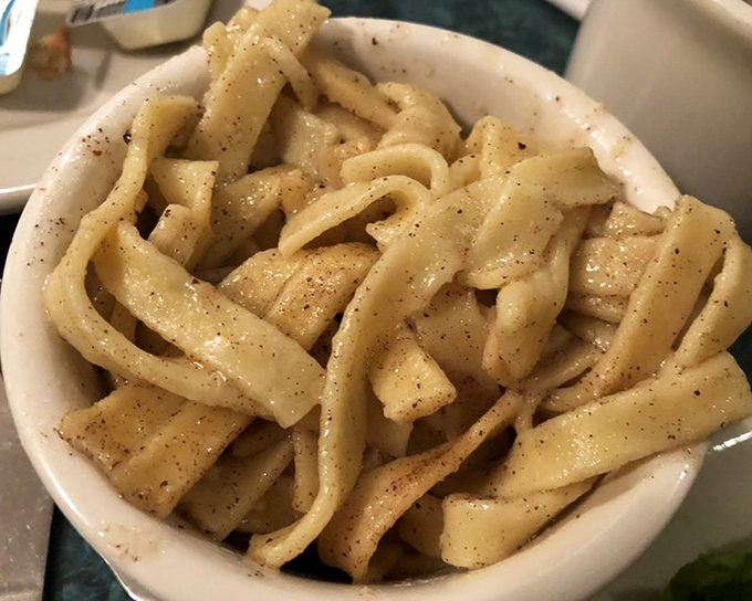 Buttered noodles sprinkled with pepper—proof that sometimes the simplest dishes require the most skill to perfect.