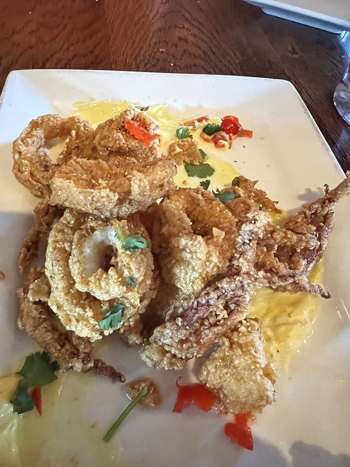 Calamari that defies the rubbery reputation of lesser versions, these golden rings are what the other calamari aspire to be when they grow up.
