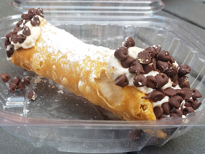 Cannoli shells filled with sweet ricotta and chocolate chips – because sometimes Tuesday needs a little Italian therapy.