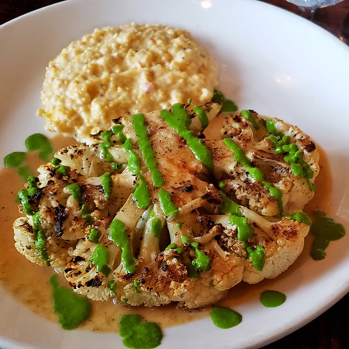 Who knew vegetables could cause food envy? This cauliflower "steak" with creamy risotto proves plant-based eating isn't just virtuous—it's downright decadent.