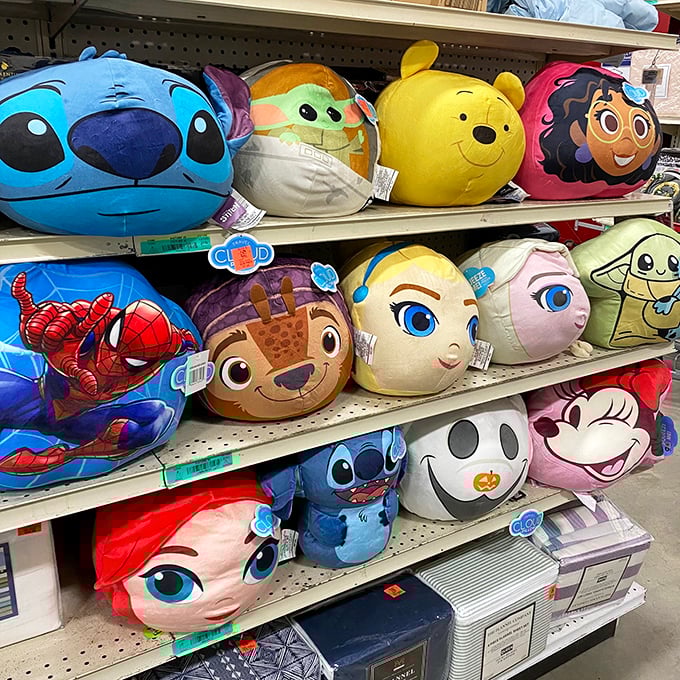 Character pillows that bring Disney magic to bedrooms everywhere. Stitch, Winnie, and friends waiting to brighten someone's day.