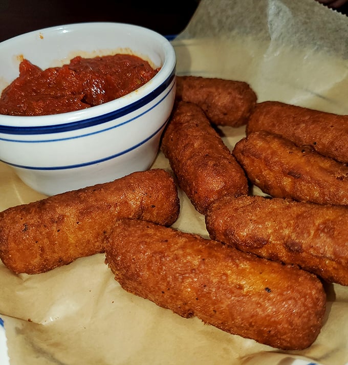Cheese sticks that achieve that perfect balance: crunchy exterior, molten interior, and marinara for dunking. Comfort food engineering at its finest.