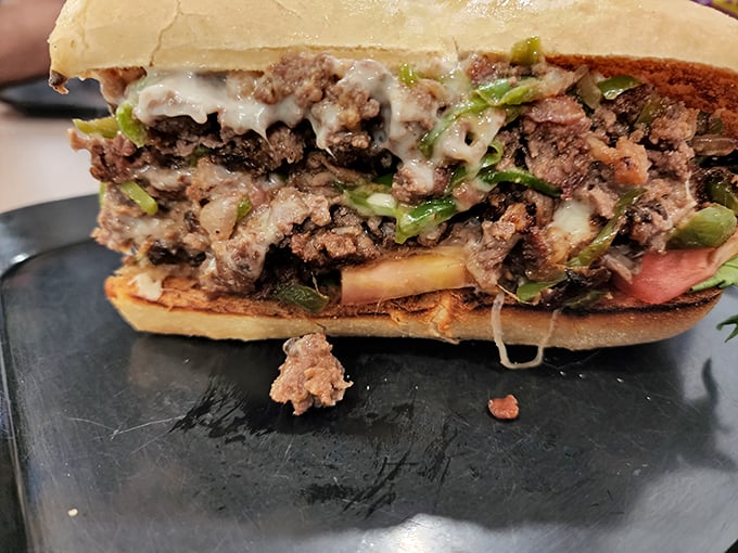 When a sandwich requires this much structural integrity, you know you're in for something special. This cheesesteak means business.