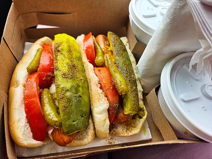 Dressed to impress with vibrant pickles and tomatoes, these Chicago-style dogs bring Windy City attitude to small-town Pennsylvania.