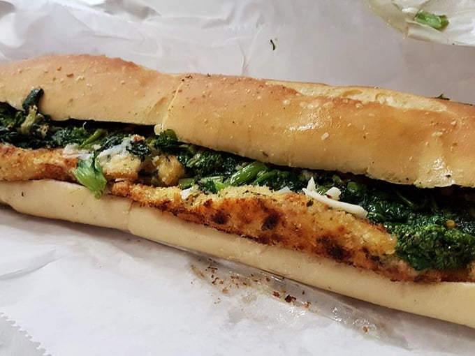 The chicken cutlet with broccoli rabe—where comfort food meets sophistication in a handheld masterpiece.