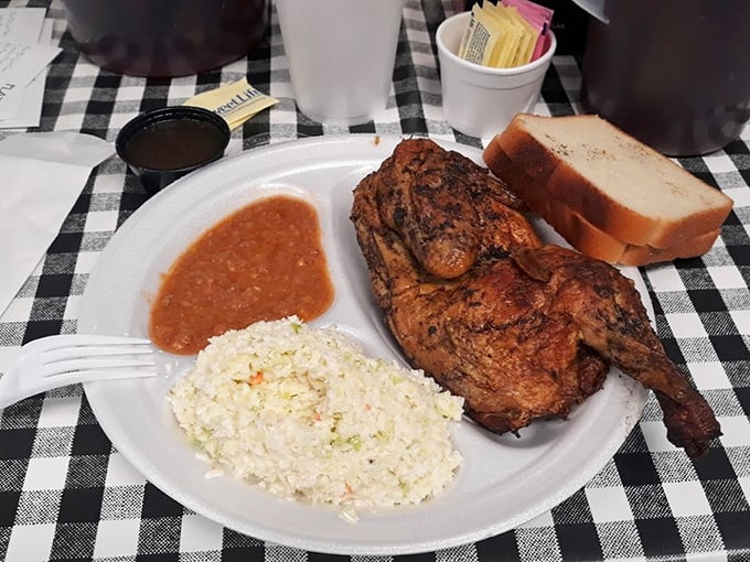 The legendary chicken plate that inspired our journey—perfectly smoked, gloriously seasoned, and paired with sides that refuse to be upstaged.