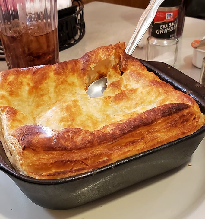 That magical moment when pastry meets filling in a cast iron skillet – pure Pennsylvania comfort.