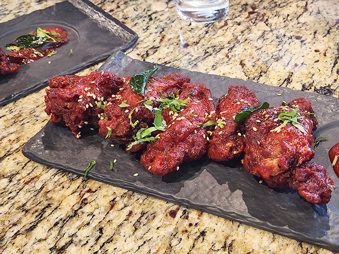 These aren't your average wings—they're dressed for a spice-forward flavor party. Glistening with sauce and garnished with fresh herbs, they're irresistibly photogenic too.