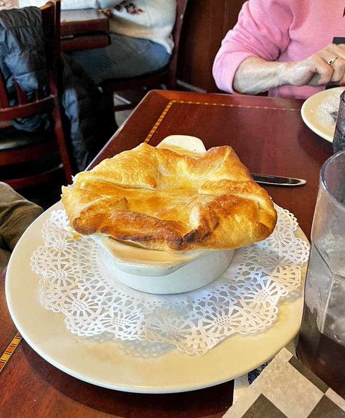 Behold the chicken pot pie—where flaky pastry meets creamy filling in a marriage so perfect it deserves its own Hallmark movie.