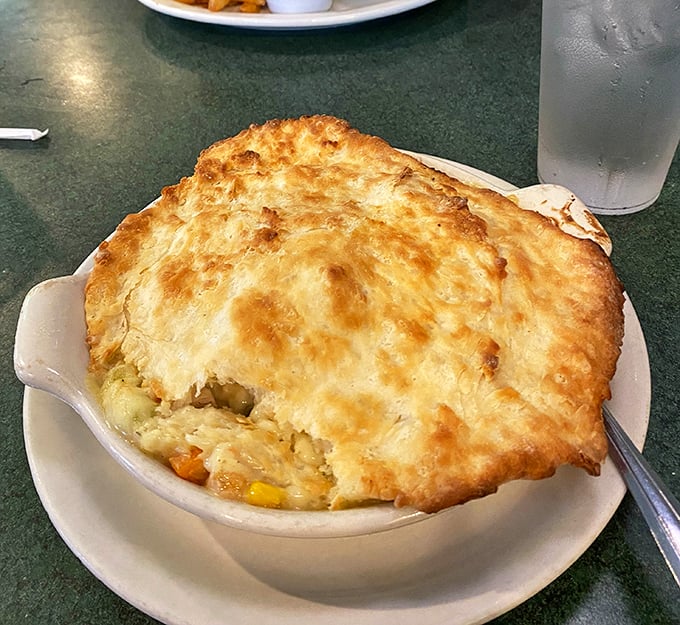 This chicken pot pie isn't just comfort food—it's therapy in a crust. Golden, flaky, and absolutely worth the wait.