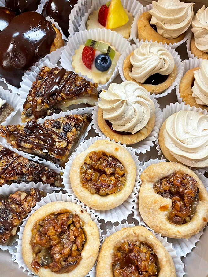 These mini pecan tarts and cream-filled delights aren't just desserts – they're edible art pieces that somehow taste even better than they look.