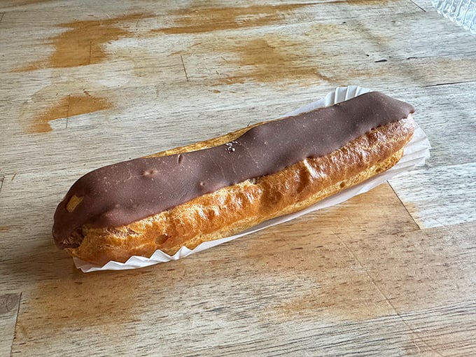 The chocolate éclair: proof that sometimes the classics need no improvement. That glossy chocolate top is basically a mirror reflecting your own joy.