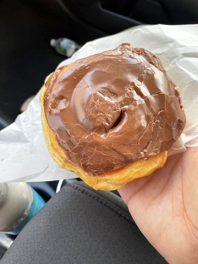 This chocolate-frosted donut isn't trying to impress anyone with fancy toppings, yet somehow manages to impress everyone with pure, simple deliciousness.
