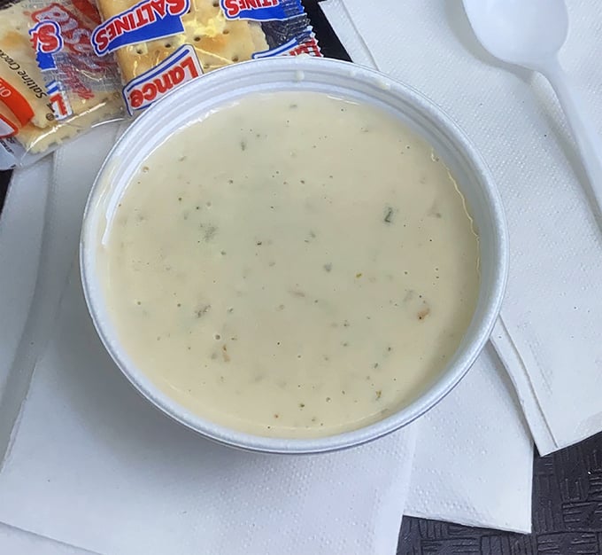 Creamy clam chowder that doesn't skimp on substance—each spoonful a maritime treasure hunt that warms from the inside out.