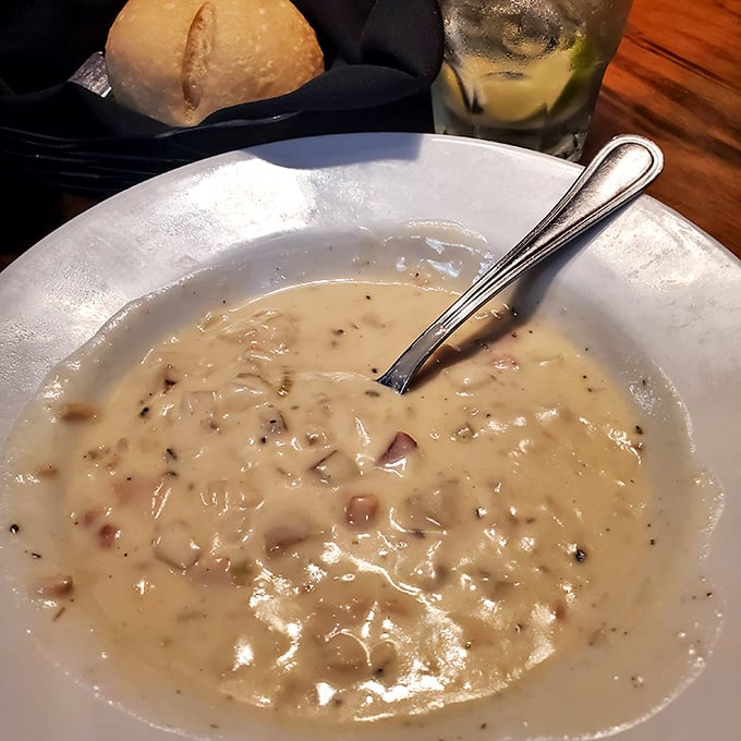 This isn't just clam chowder—it's a creamy ocean hug in a bowl, with chunks of clam playing hide and seek among the potatoes.