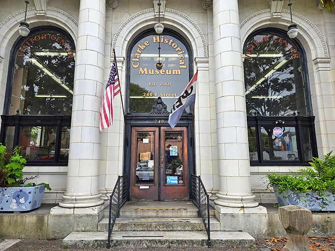 The Clarke Historical Museum preserves Eureka's colorful past behind classical columns, proving history doesn't have to be stuffy to be significant.