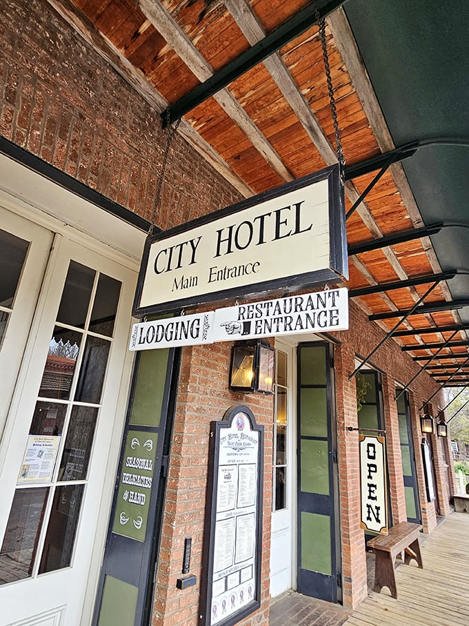 The City Hotel doesn't just preserve history—it lets you sleep in it, with period-appropriate lodgings and a restaurant serving dishes that would satisfy even the hungriest prospector.