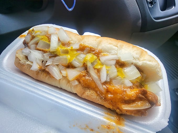These coney dogs wrapped in foil are Detroit's answer to fine dining presentation standards.