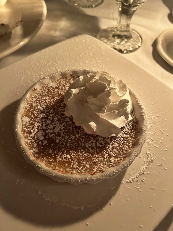 This crème brûlée doesn't just have a perfect crack—it's got the kind of golden crust that would make Paul Hollywood weep with joy.