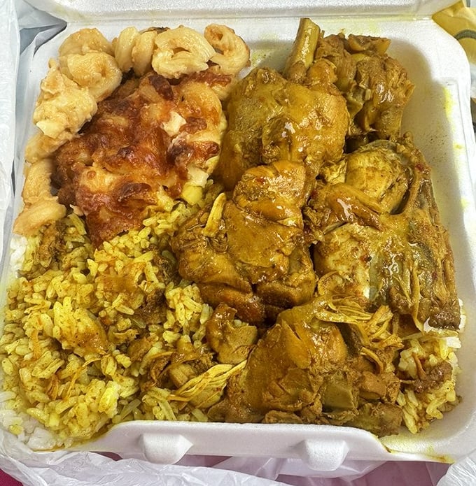 A curry chicken platter that doesn't just feed you—it hugs you from the inside. That golden sauce has secrets older than most Philadelphia neighborhoods.