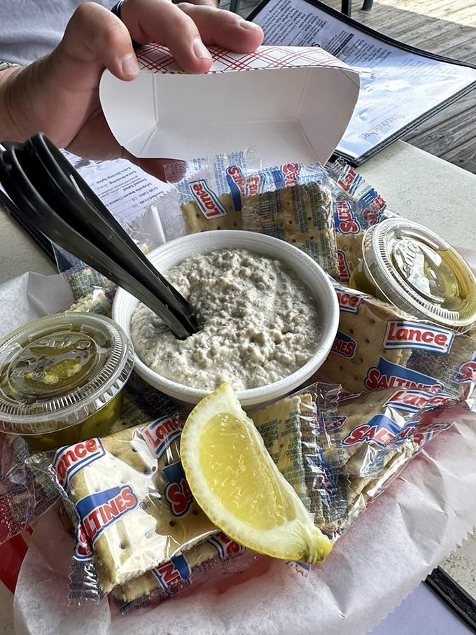The smoked fish dip arrives with saltines like an old Florida handshake—unpretentious, authentic, and leaving you wondering why you'd ever eat anything else.