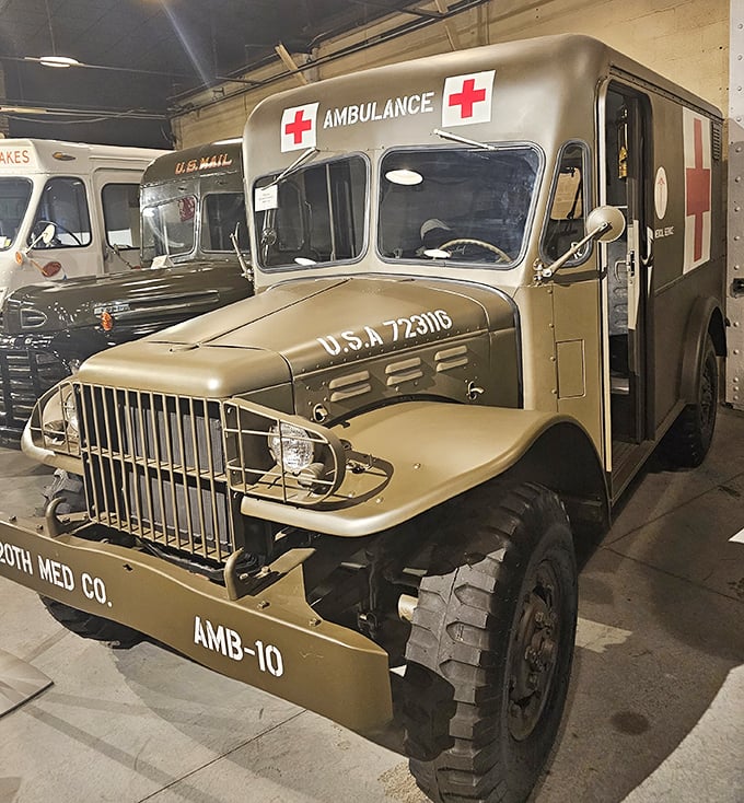 This military ambulance didn't just transport patients—it transported hope. The ultimate "Uber" service when you really, really needed a ride.