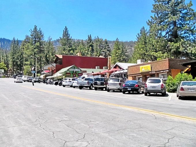 Downtown Wrightwood – where "rush hour" means three cars waiting for a family of deer to cross the street.