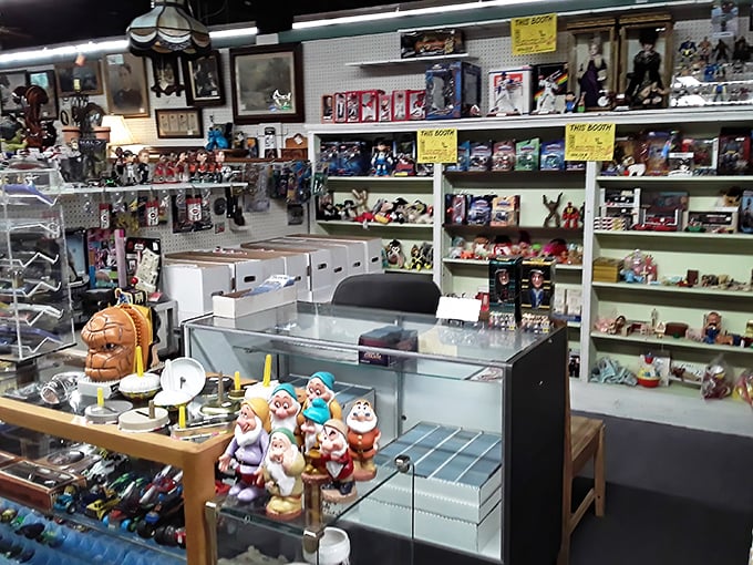 A toy collector's fever dream come to life. Those Seven Dwarfs figurines aren't just Disney memorabilia—they're childhood memories with price tags attached.