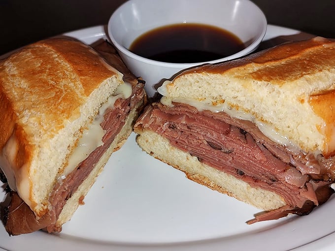 The French dip that launched a thousand road trips. That jus isn't just a dipping sauce—it's liquid gold worth driving hours to experience.