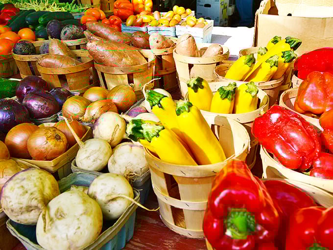 Fresh produce so colorful it could double as home décor before becoming tonight's dinner ingredients.