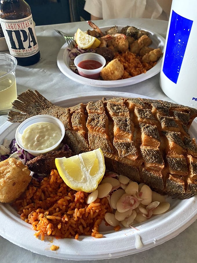 When a whole fried fish arrives at your table looking this good, you understand why seafood lovers make pilgrimages to Mount Pleasant.