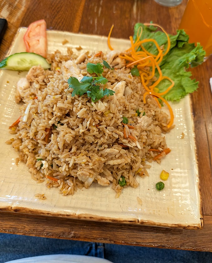 Not just rice, but a canvas of flavor—each grain perfectly separate yet working together in delicious harmony with chicken and vegetables.