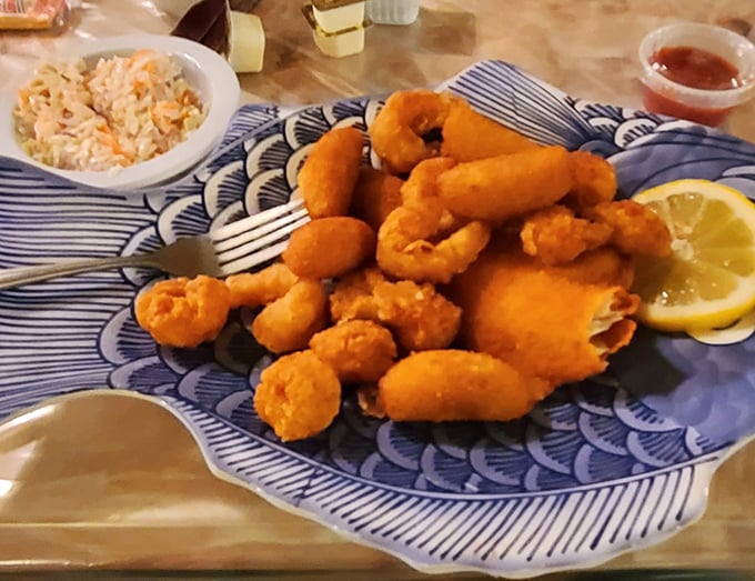 These golden-fried shrimp aren't just cooked—they're respected, honored, and transformed into little nuggets of coastal perfection.