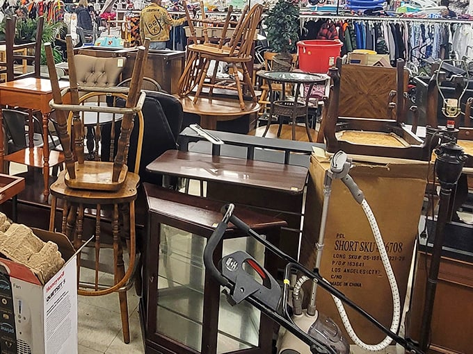 Furniture with stories to tell—that mid-century chair might have witnessed the moon landing before landing here at prices that defy inflation.