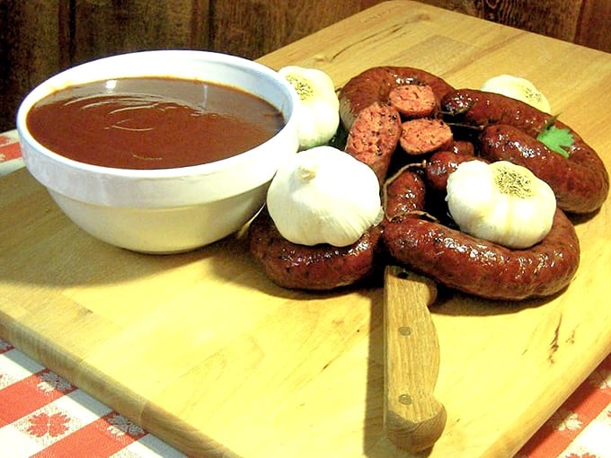 These sausages aren't just smoked, they're having a garlic party and everyone's invited—snap into one and hear the barbecue angels sing.