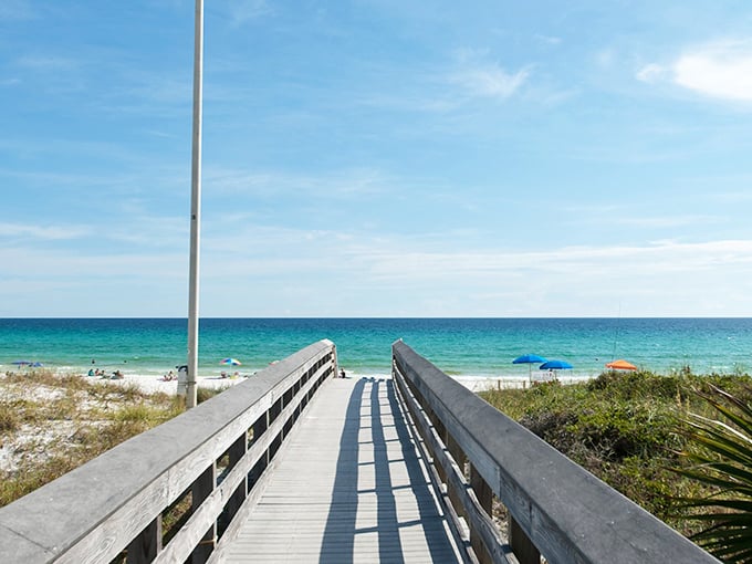 The boardwalk to heaven—or at least to the kind of beach day that makes you question why you live anywhere else.