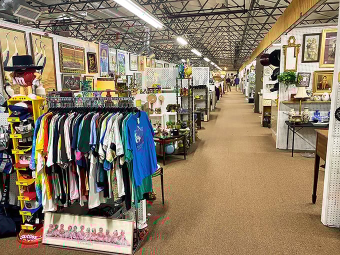 The endless corridor of possibilities stretches before you. This is the antique equivalent of Willie Wonka's chocolate factory, minus the creepy Oompa Loompas.