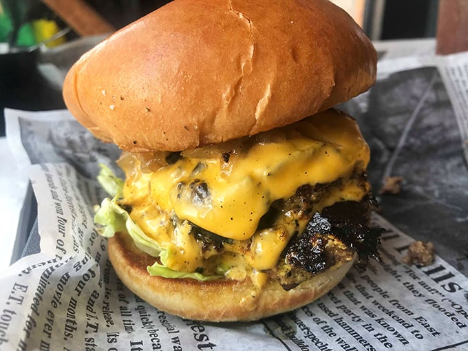 Cheese cascading down a perfectly charred patty like Niagara Falls – if Niagara Falls were made of delicious yellow American cheese and inspired poetry.