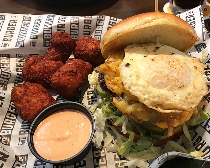 A burger that lives up to its name—one bite and your hangover doesn't stand a chance. The fried egg on top isn't just a topping, it's a sunrise on a bun.