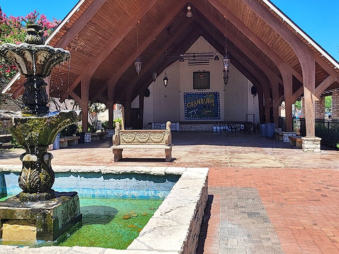 This charming pavilion with its trickling fountain feels like the town's living room—a place where strangers become neighbors over shared stories.