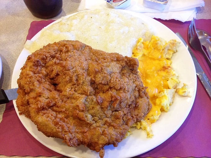 Country fried steak and eggs—the breakfast equivalent of a warm hug from your favorite aunt who never skimps on the good stuff.