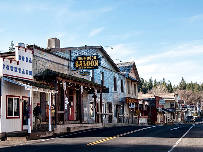 The Iron Door Saloon isn't trying to be old-timey—it simply is old-timey, serving liquid courage since prospectors first needed fortification.
