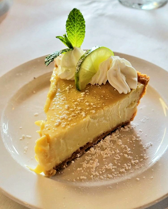 Key lime pie that strikes the perfect sweet-tart balance – the dessert equivalent of finding a parking spot at the beach on a holiday weekend. 