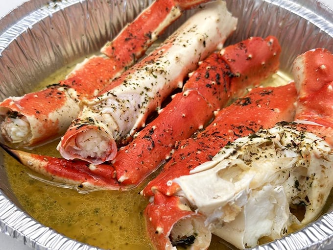 King crab legs that could arm-wrestle you and win – but you'll emerge victorious when you taste them.