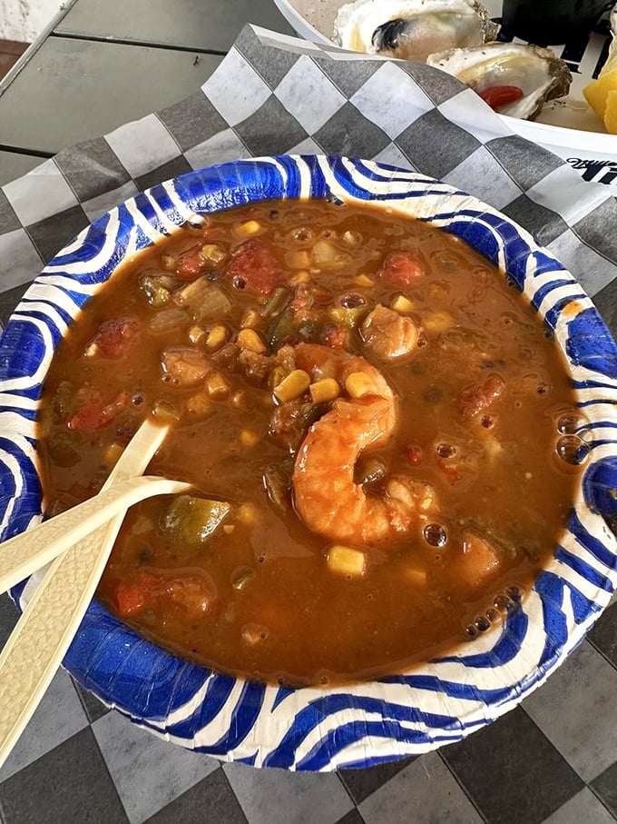 This isn't just gumbo—it's a liquid history lesson of the Gulf Coast. Each spoonful tells a story of sea, spice, and Southern comfort.